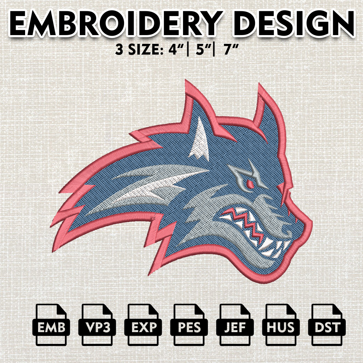 NCAA Logo Embroidery Designs, Stony Brook Seawolves Embroide - Inspire ...