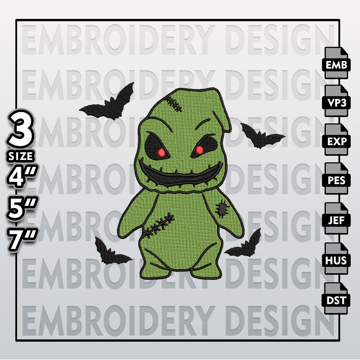 Machine Embroidery Pattern, Oogie Boogie Embroidery files, N | Inspire ...