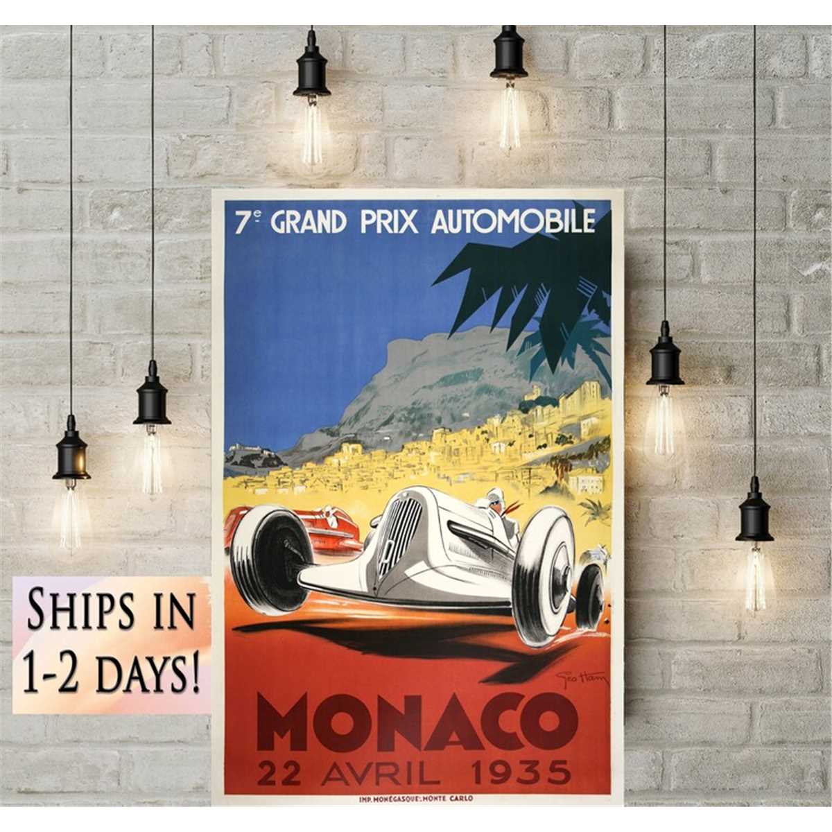 Vintage race car poster 1935 Monaco Grand Prix Poster, Race | Inspire ...