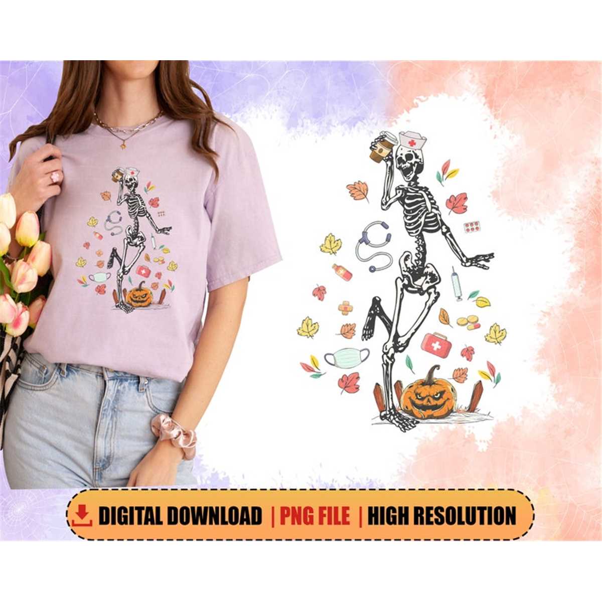 Halloween Skeleton Nurse PNG, Fall Nurse PNG, Funny Nursing | Inspire ...