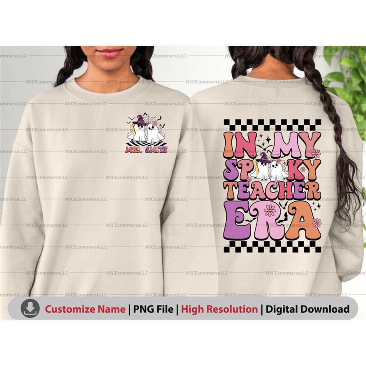 Custom Halloween Ghost Teacher PNG SVG, In My Spooky Teacher - Inspire ...