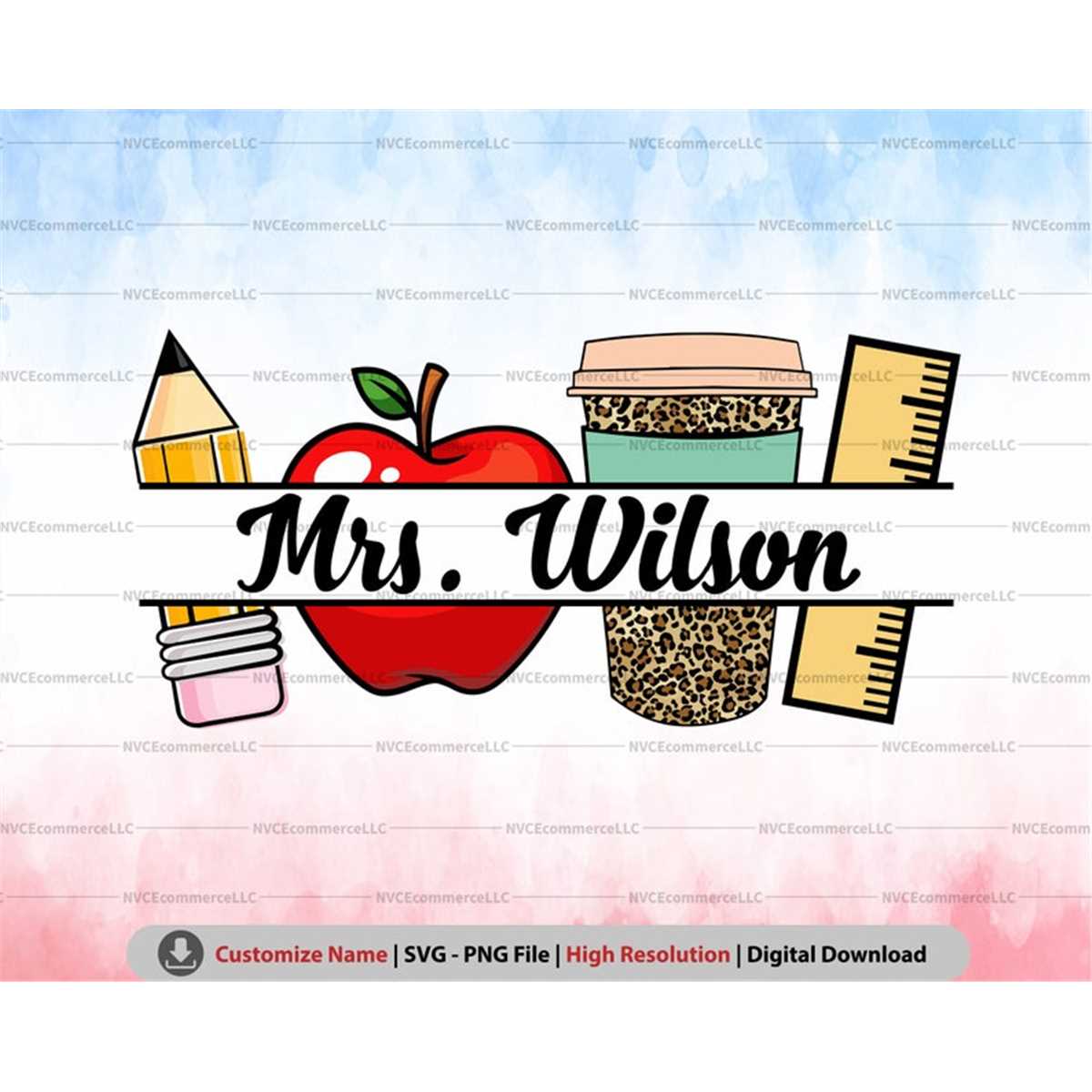 Personalized Teacher PNG SVG, Apple Pencil Teacher Svg, Back | Inspire ...