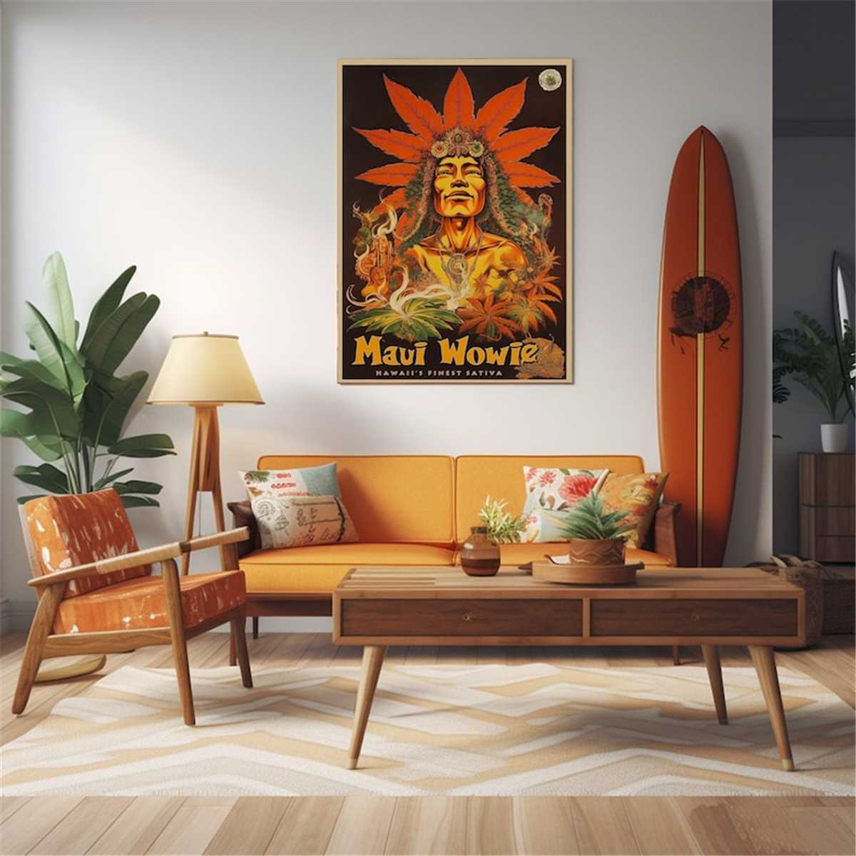 Vintage 1970's Marijuana Poster, Retro Bohemian Wall Art, Ha | Inspire ...