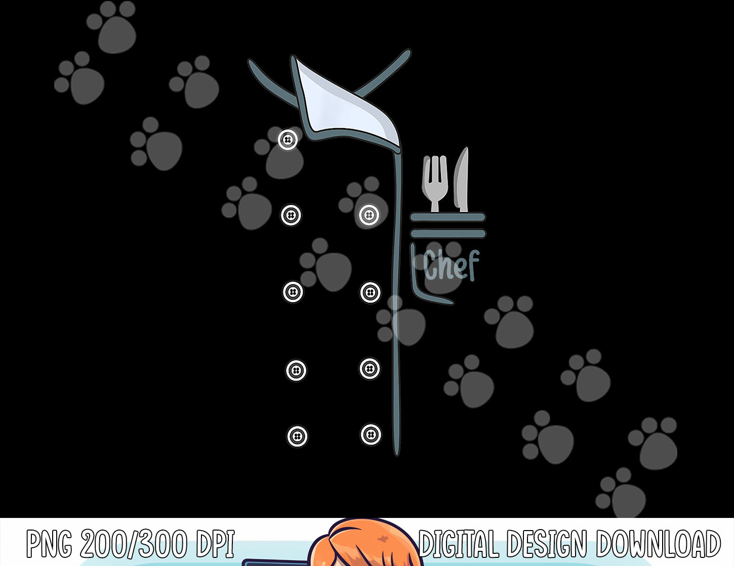 Halloween Chef Costume Coat Uniform Cook For Cooking png,sub | Inspire ...