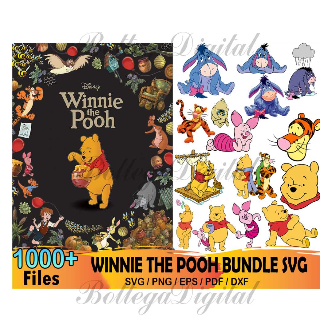 1000 Winnie The Pooh Bundle Svg, Disney Svg, Pooh Characters | Inspire ...