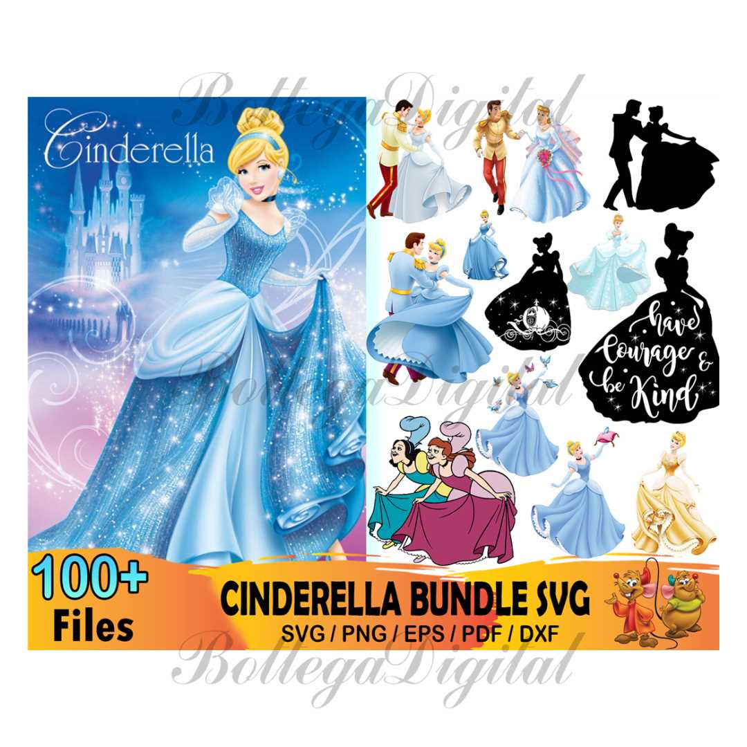 100 Disney Cinderella Bundle Svg, Disney Svg, Cinderella Svg - Inspire ...