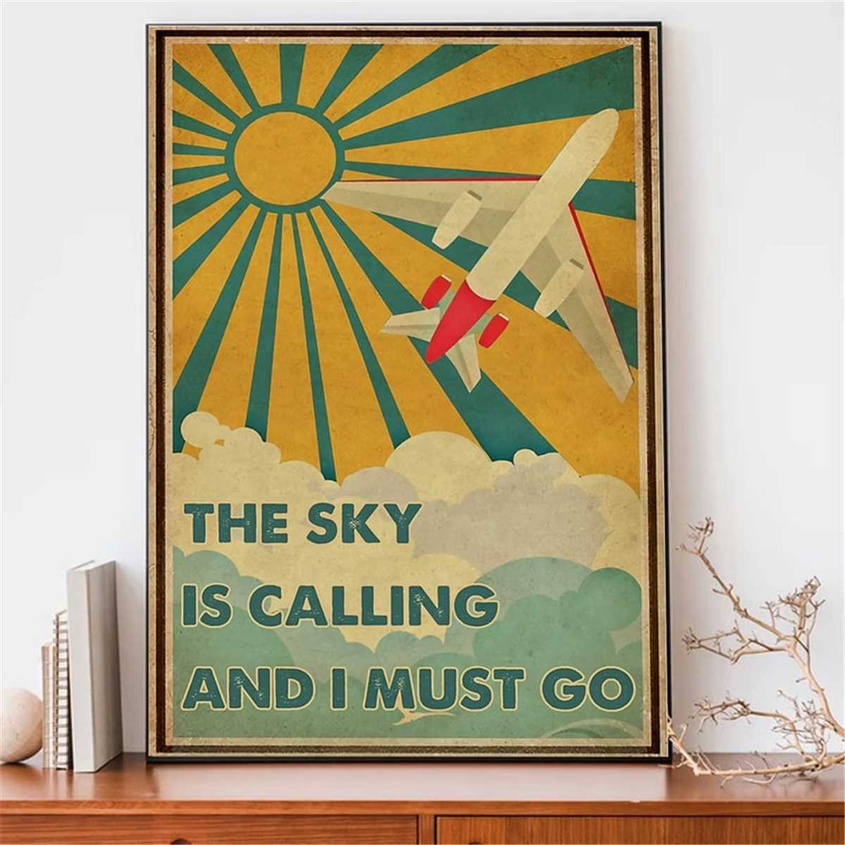 The Sky Is Calling And I Must Go Poster, Vintage Boho Sun Wa | Inspire ...