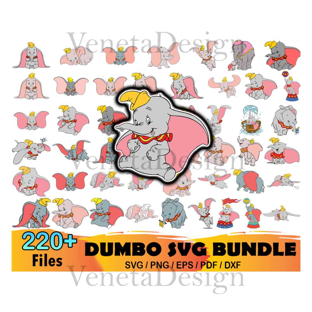 220 Files Disney Dumbo Svg Bundle, Disney Svg, Dumbo Svg | Inspire Uplift