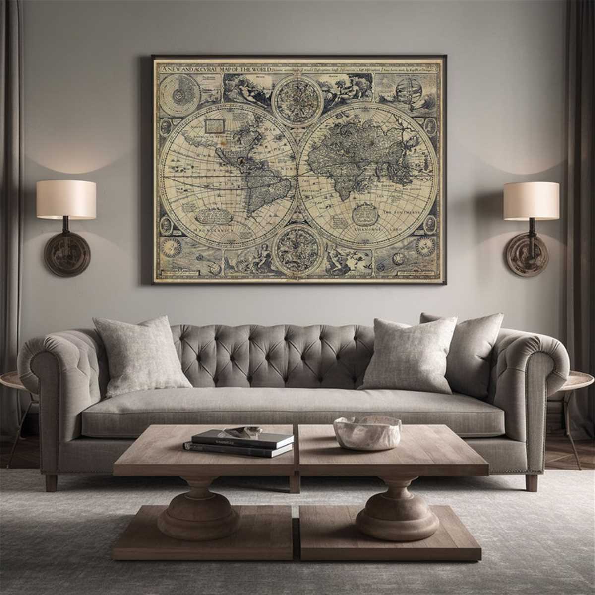World Map Historic Old World Map 1626 Old Antique BOHO map D | Inspire ...