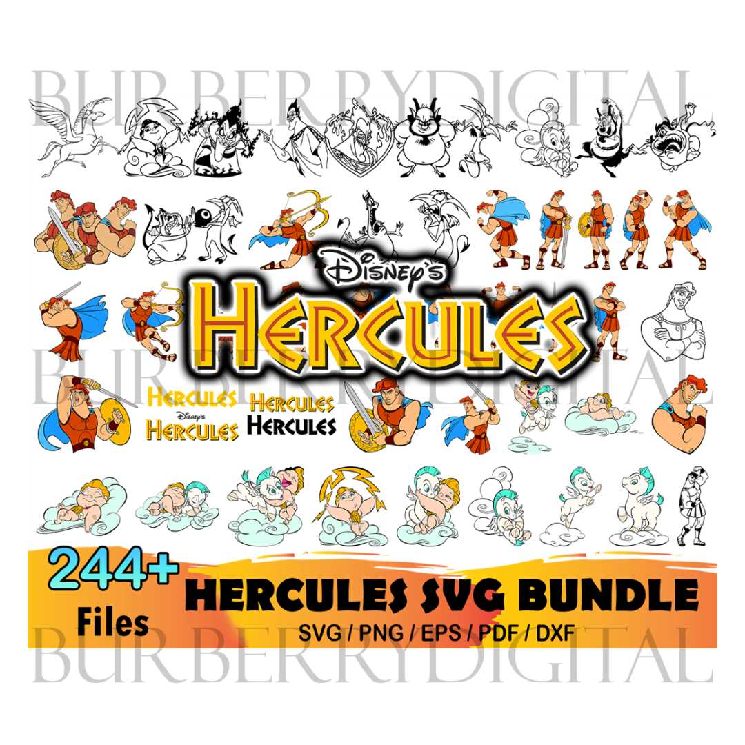 244 Disney Hercules Bundle Svg, Disney Svg, Hercules Svg - Inspire Uplift