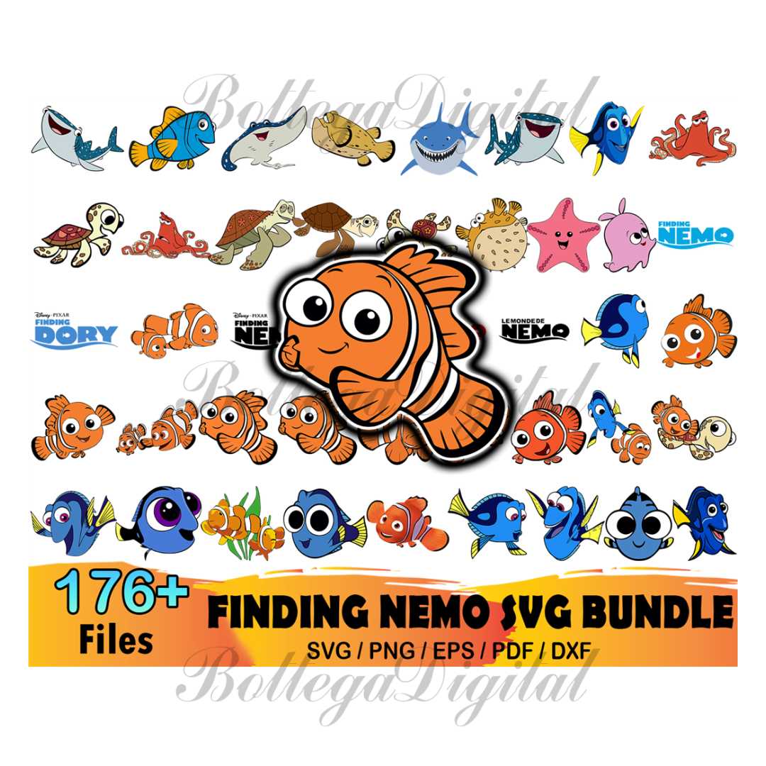 176 Finding Nemo Bundle Svg, Disney Svg, Nemo Svg, Cartoon S - Inspire ...