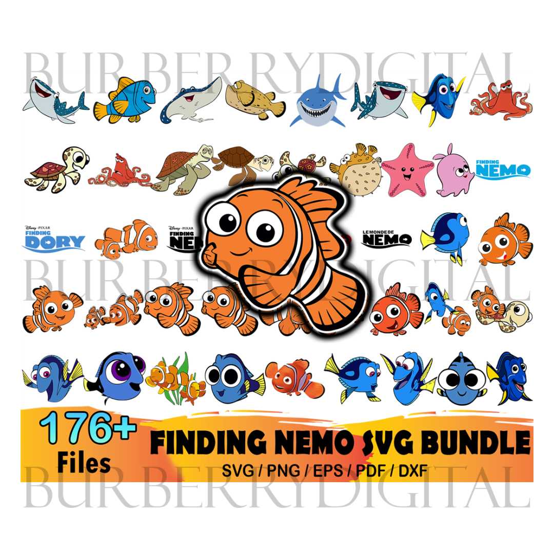 176 Finding Nemo Bundle Svg, Disney Svg, Nemo Svg, Cartoon S - Inspire ...