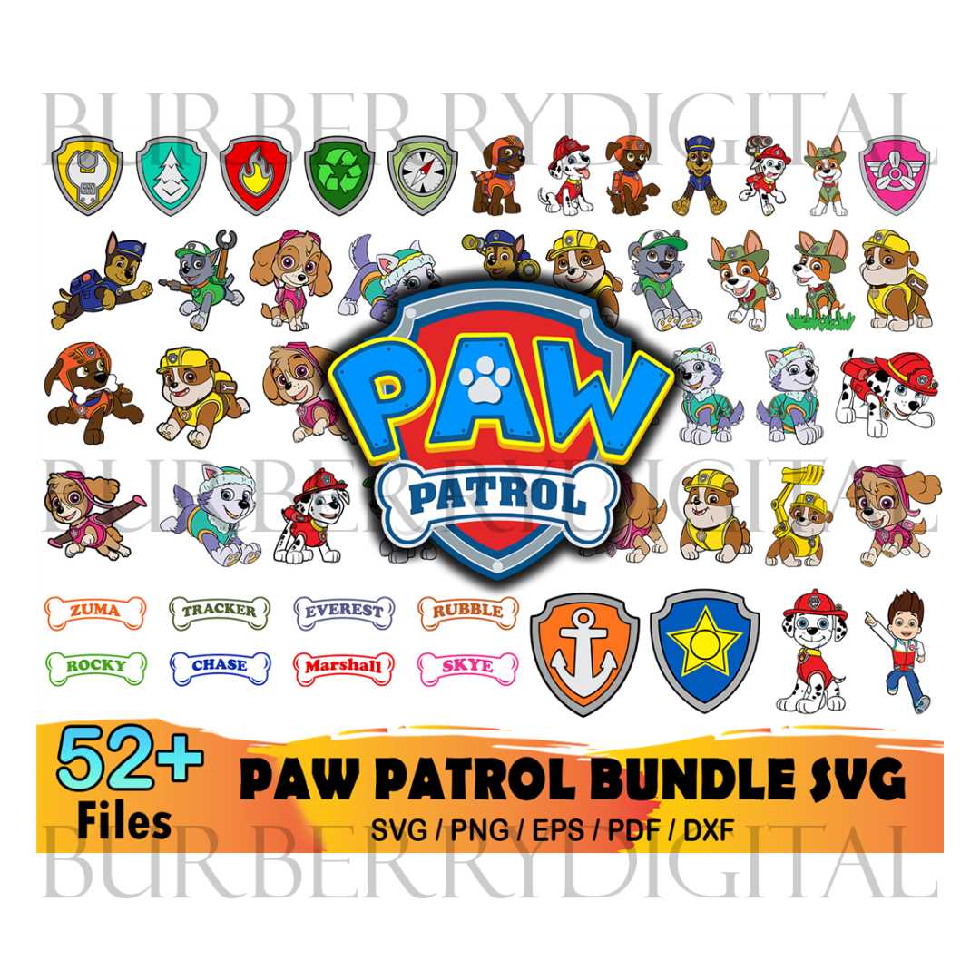 52 Paw Patrol Bundle Svg, Paw Patrol Cut File, Paw Patrol Ve - Inspire ...
