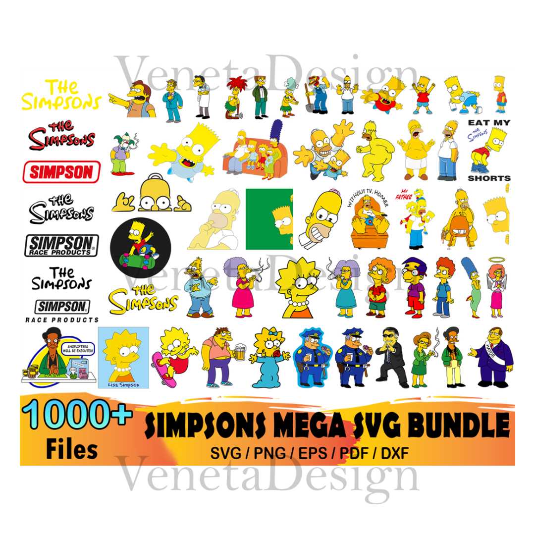 1000 The Simpsons Bundle Svg, Simpsons Family Svg | Inspire Uplift