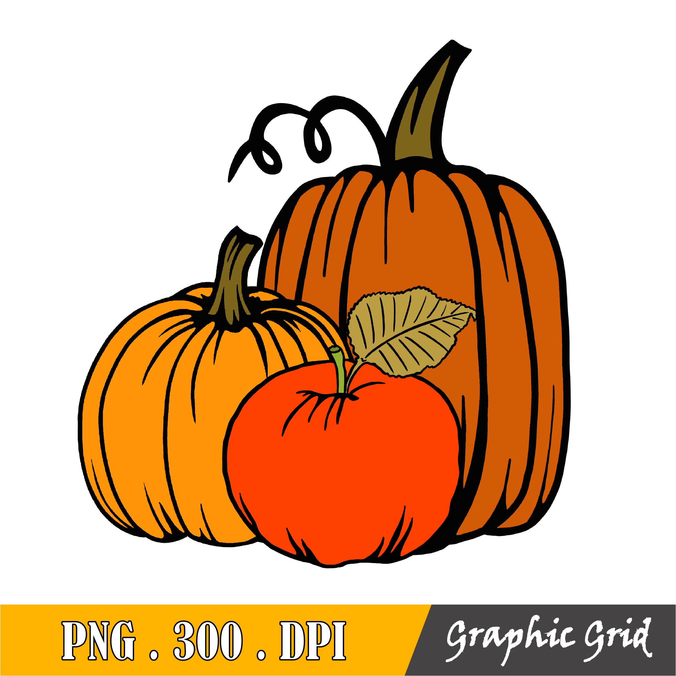 Autumn Apple And Pumpkin Sublimation Png, Pumpkin Clipart, S - Inspire ...