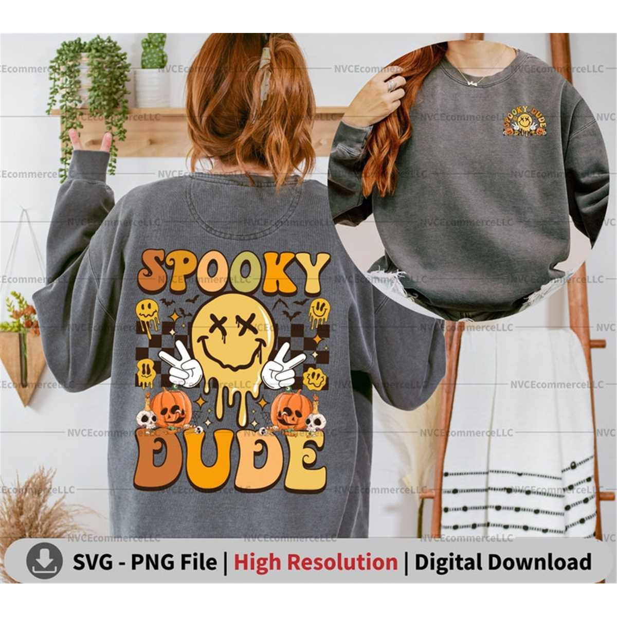 Retro Halloween Spooky Dude PNG SVG, Boy Halloween Png, Melt | Inspire ...