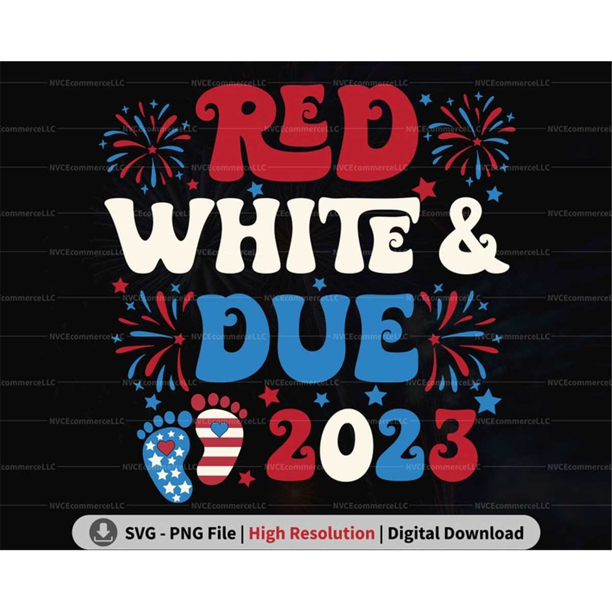 Custom Red White and Due PNG SVG, Pregnancy Announcement 4th | Inspire ...
