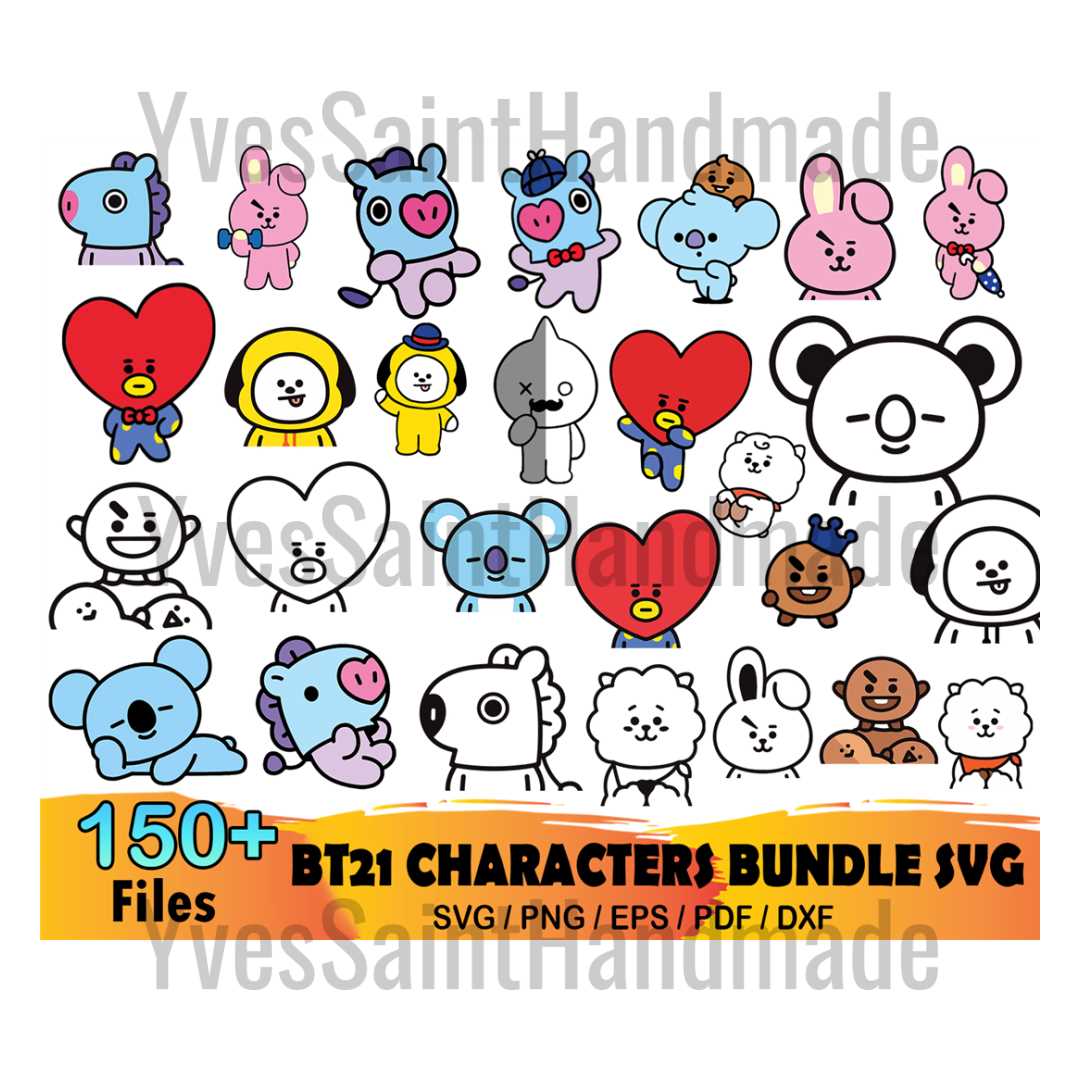 150 BT21 Characters Bundle Svg, BT21 Svg, BT21 Characters Sv | Inspire ...