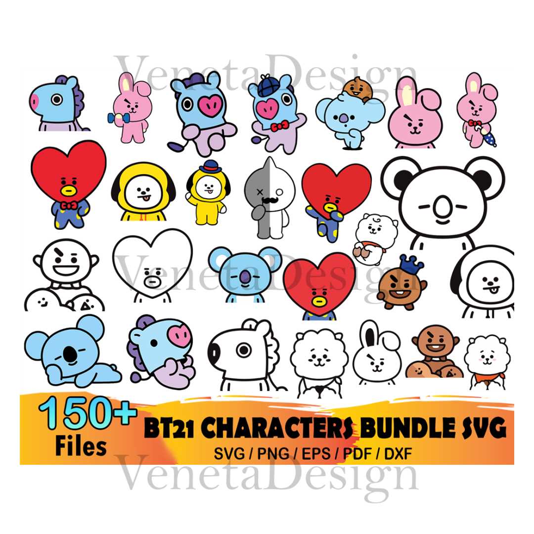 150 BT21 Characters Bundle Svg, BT21 Svg, BT21 Characters Sv | Inspire ...