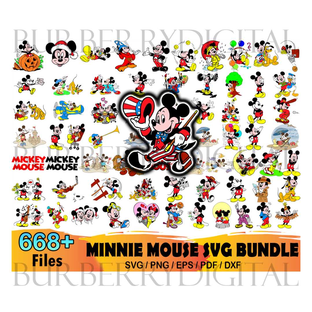 668 Minnie Mouse Svg Bundle, Disney Svg, Mickey Svg - Inspire Uplift