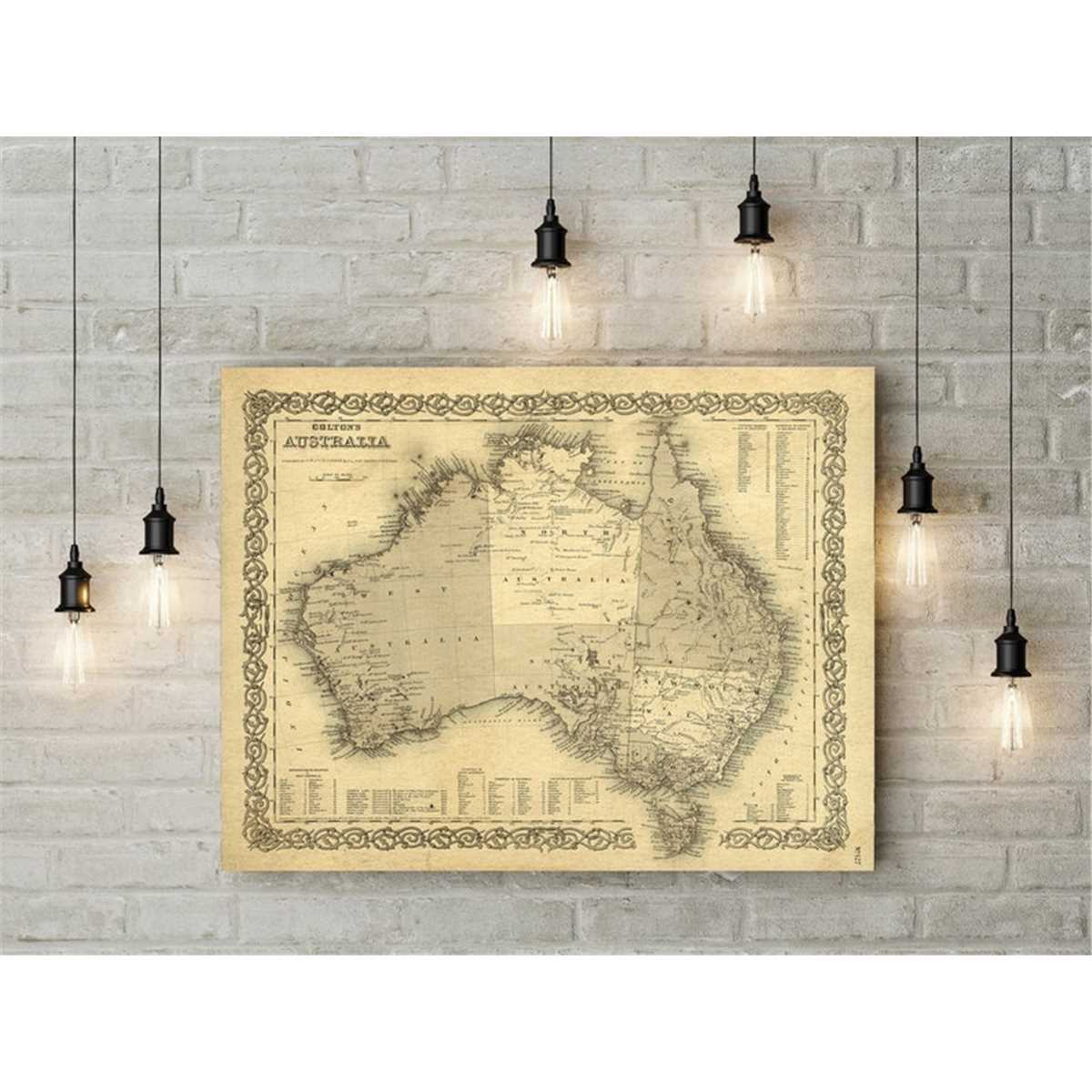 1869 Colton's Map of Australia Vintage Australian Map Rustic | Inspire ...