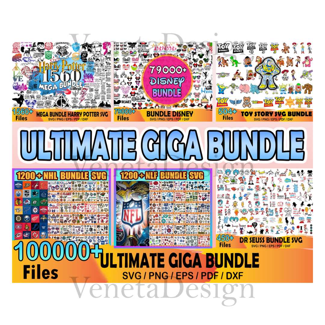 100000 Ultimate Giga Bundle Svg, Disney Svg, Harry Potter Sv | Inspire ...