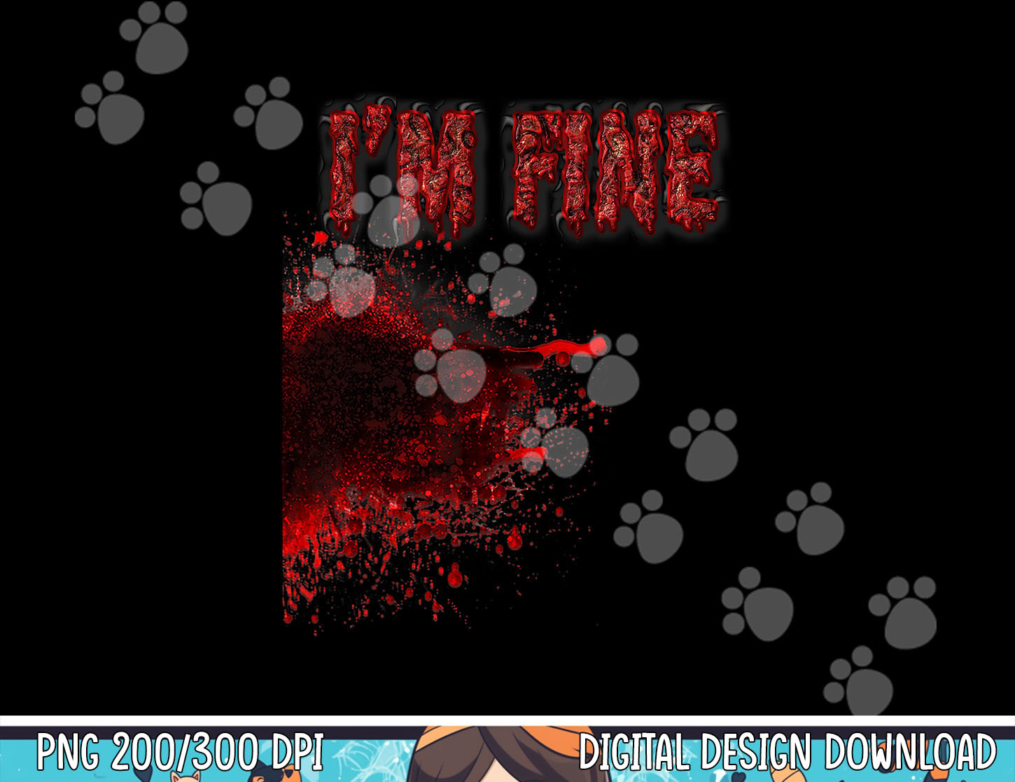 Halloween horror blood stain wound & blood injury I'm fine p - Inspire ...