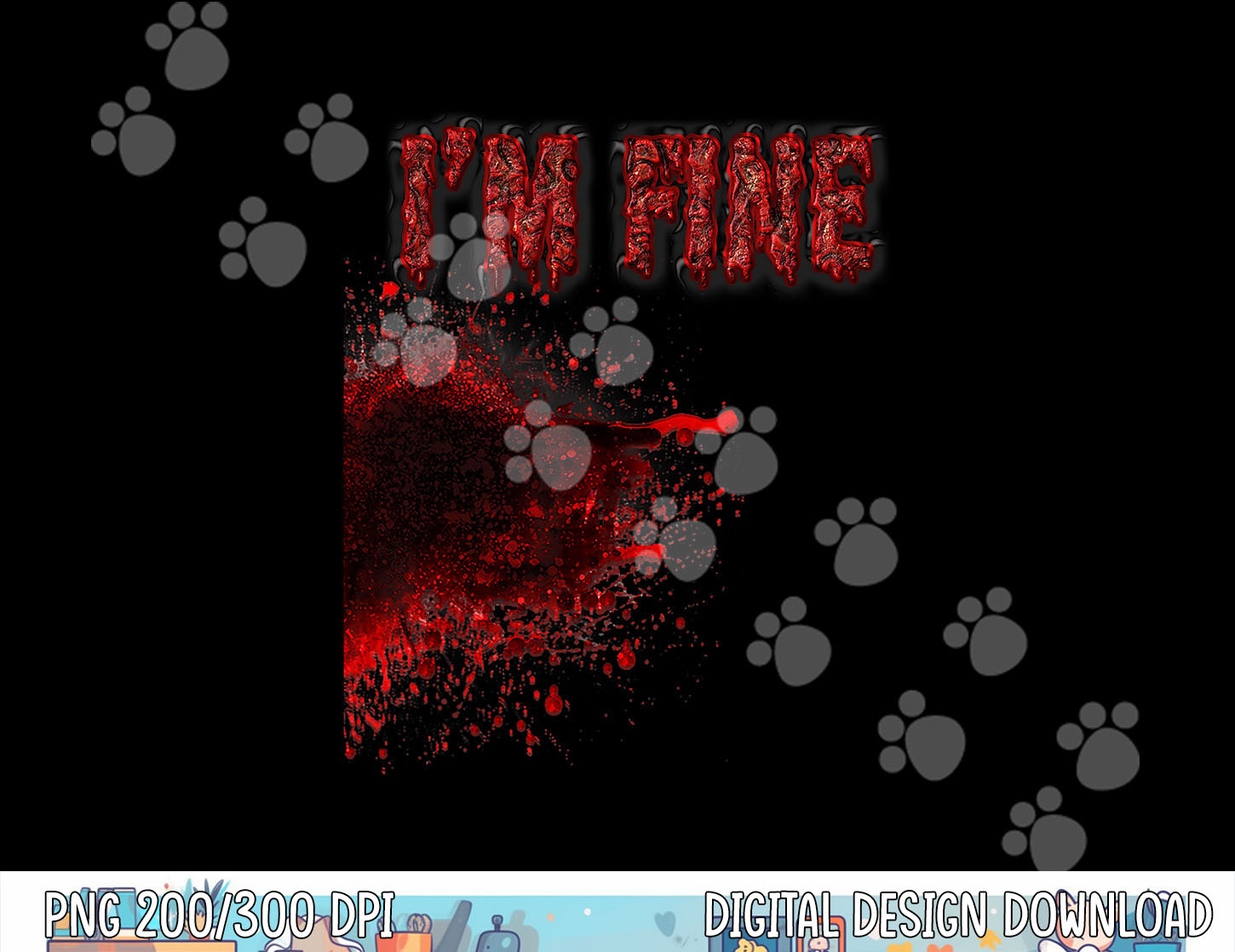 Halloween horror blood stain wound & blood injury I'm fine p - Inspire ...