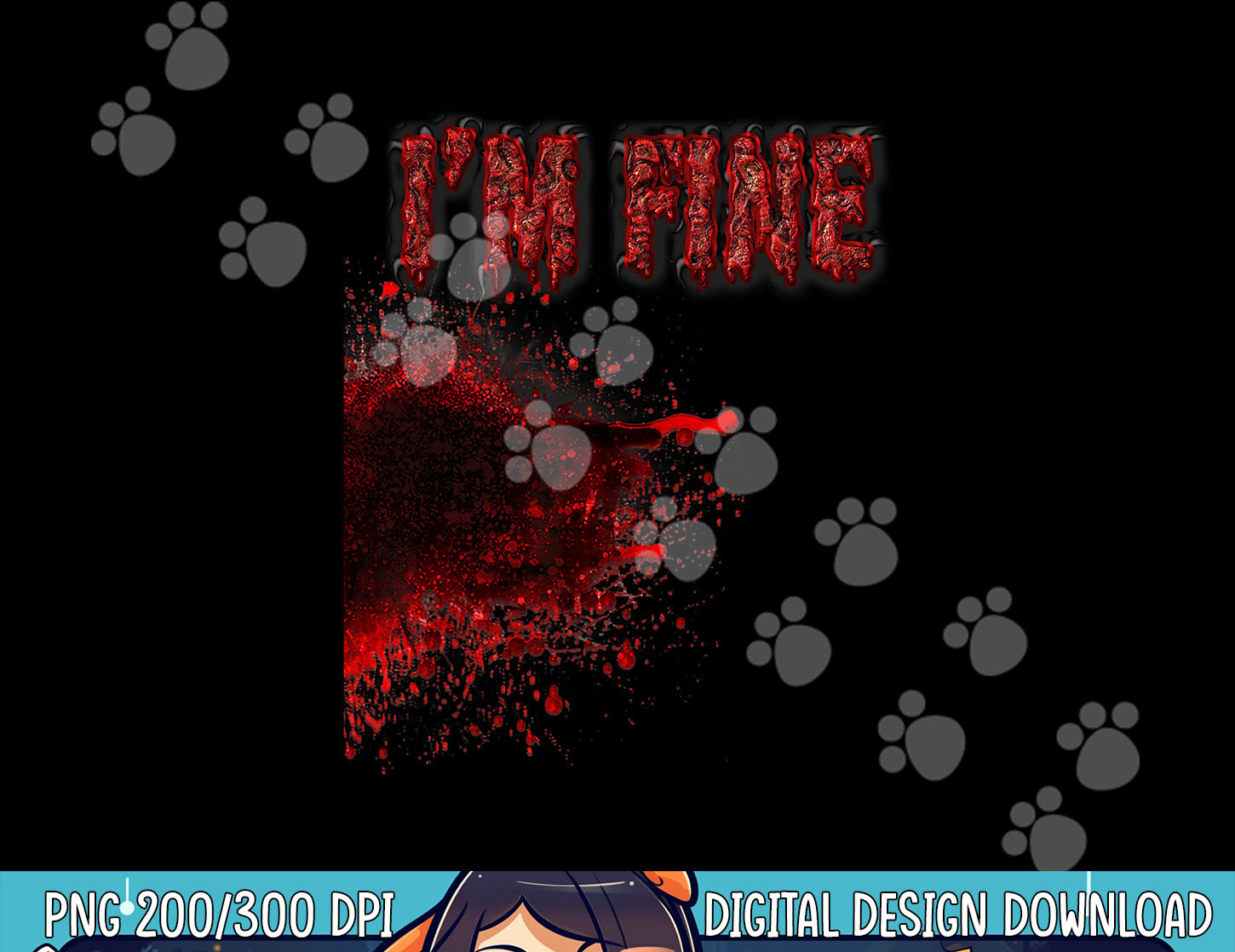 Halloween horror blood stain wound & blood injury I'm fine p - Inspire ...