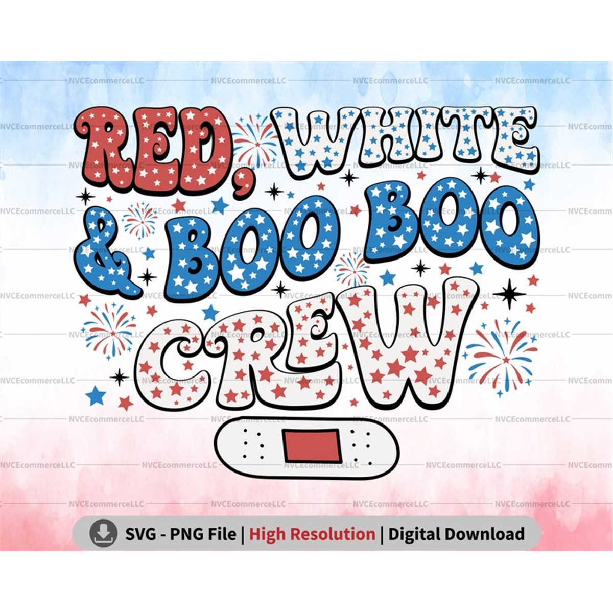 Red White and Boo Boo Crew PNG SVG, 4th of July Crew Nurse P | Inspire ...