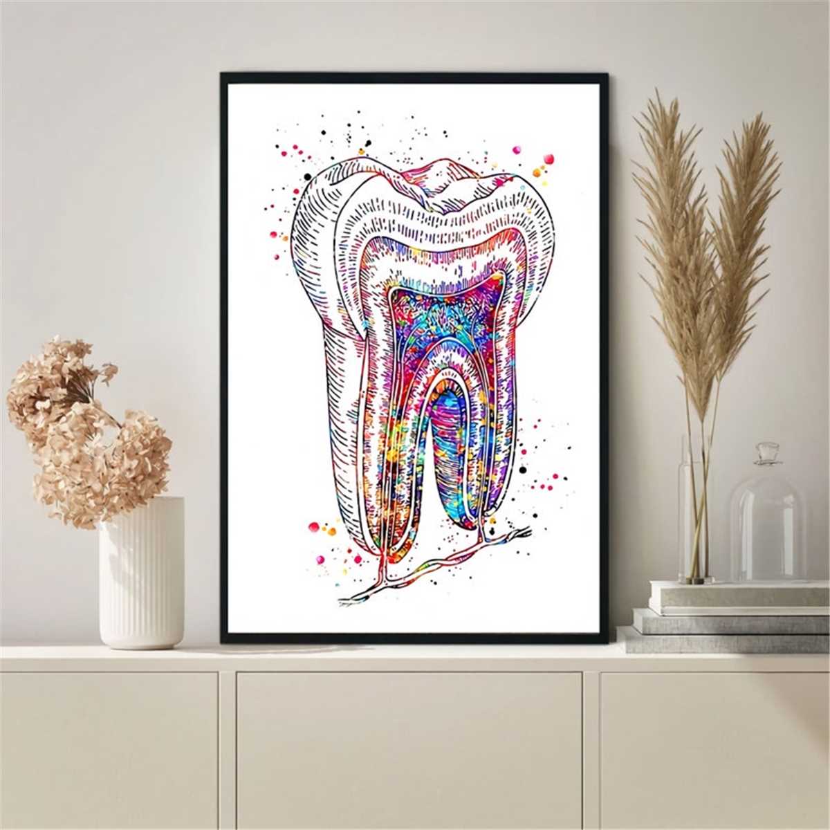 Dentist Cross Section Tooth Poster, Tooth Watercolor Print, - Inspire ...