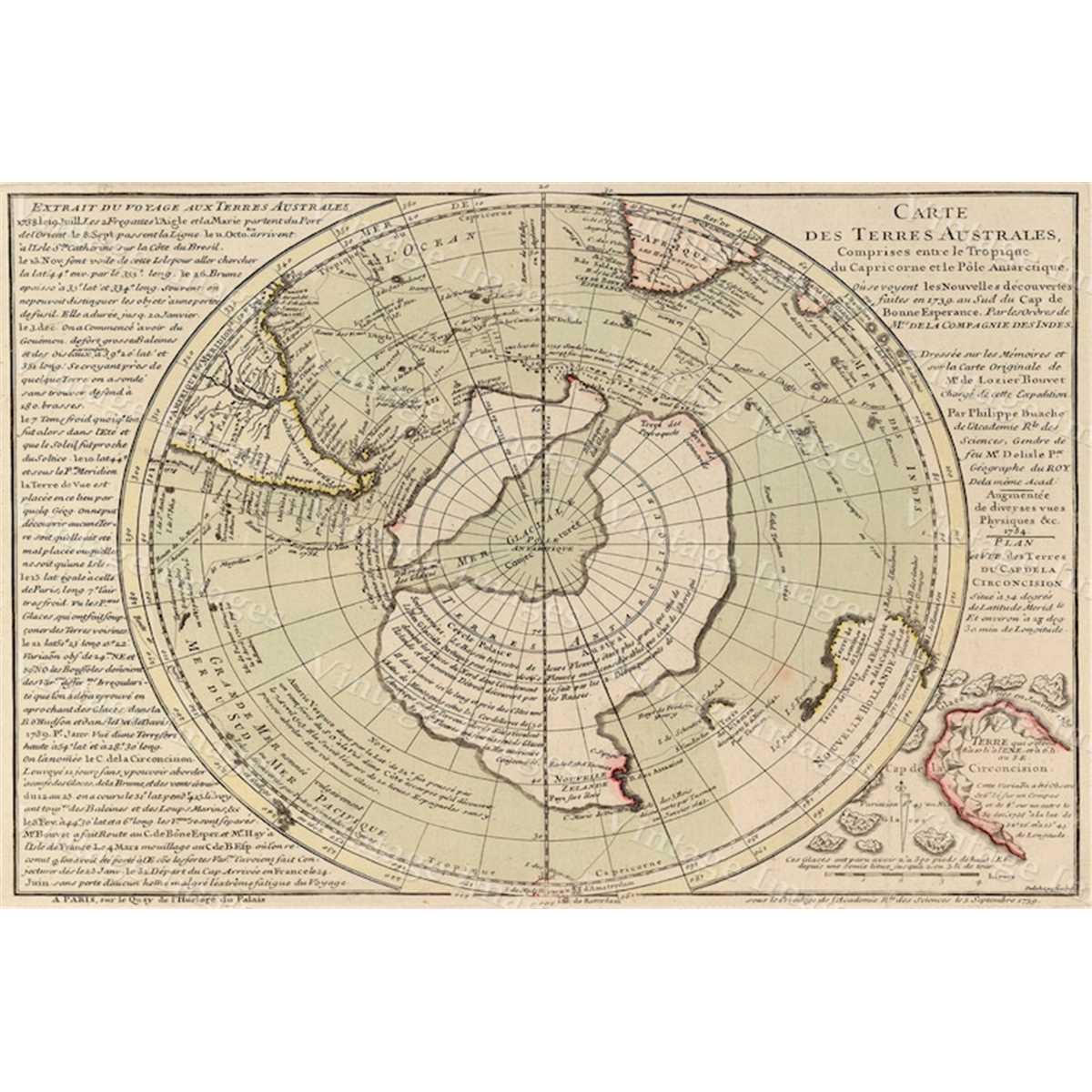 Old map of South Pole Print - Antarctica map Poster, Histori | Inspire ...