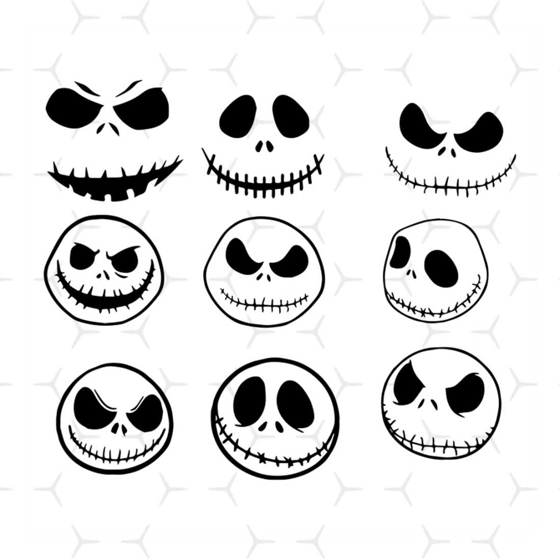 The Nightmare Before Halloween Jack Skellington Face Svg, Ha | Inspire ...
