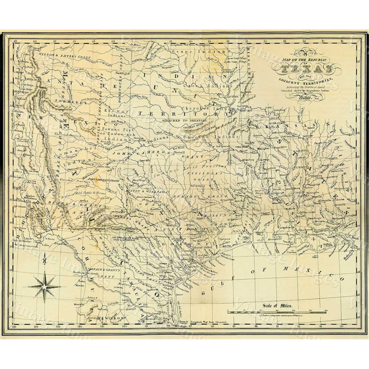 Texas wall Map 1841 Republic of Texas map, Texas state Histo | Inspire ...