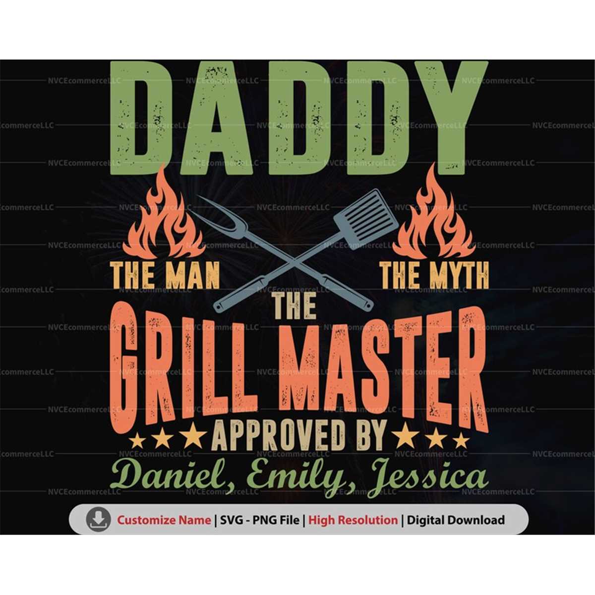 Personalized Daddy Grill PNG SVG, Retro Grill Father Png, Fu | Inspire ...