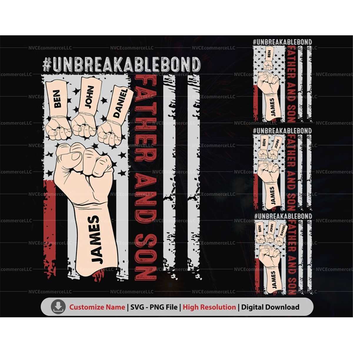 Personalized Father and Son US Flag SVG, Fist Bump Fathers D | Inspire ...