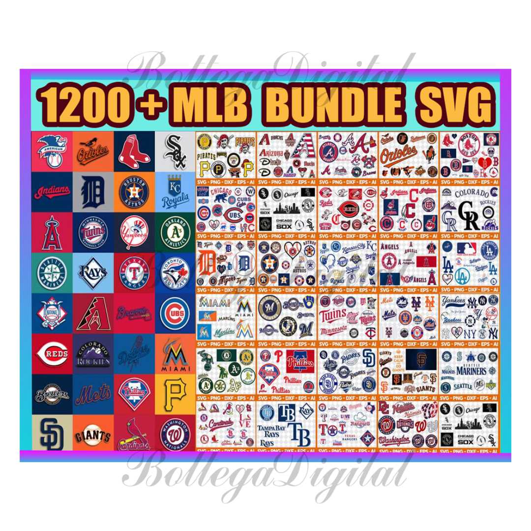 1200 Files MLB Team Bundle Svg, Sport Svg, MLB Team svg | Inspire Uplift