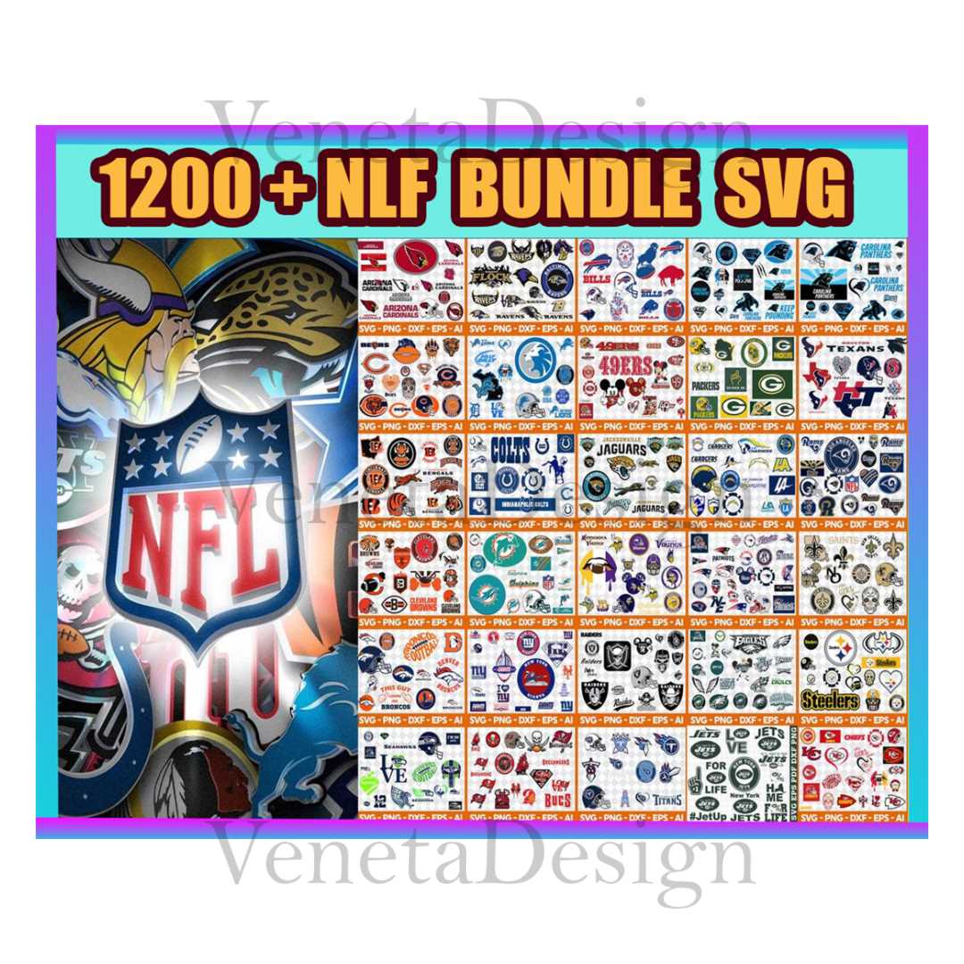 1200 Files NFL Team Bundle Svg, Sport Svg, NFL Team Svg | Inspire Uplift