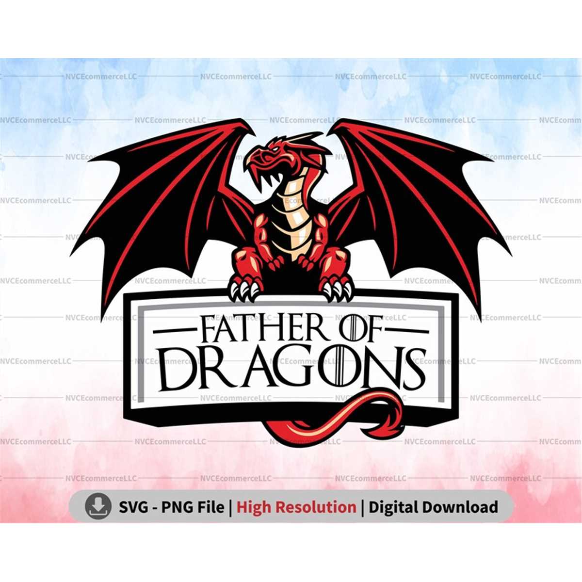 Retro Father of Dragons PNG SVG, Dragon Dad SVG, Dragon Fath - Inspire ...