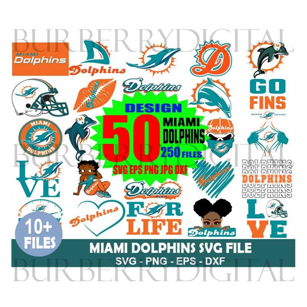 Miami Dolphins SVG file, Dolphins Logo SVG Files Bundle - Inspire Uplift