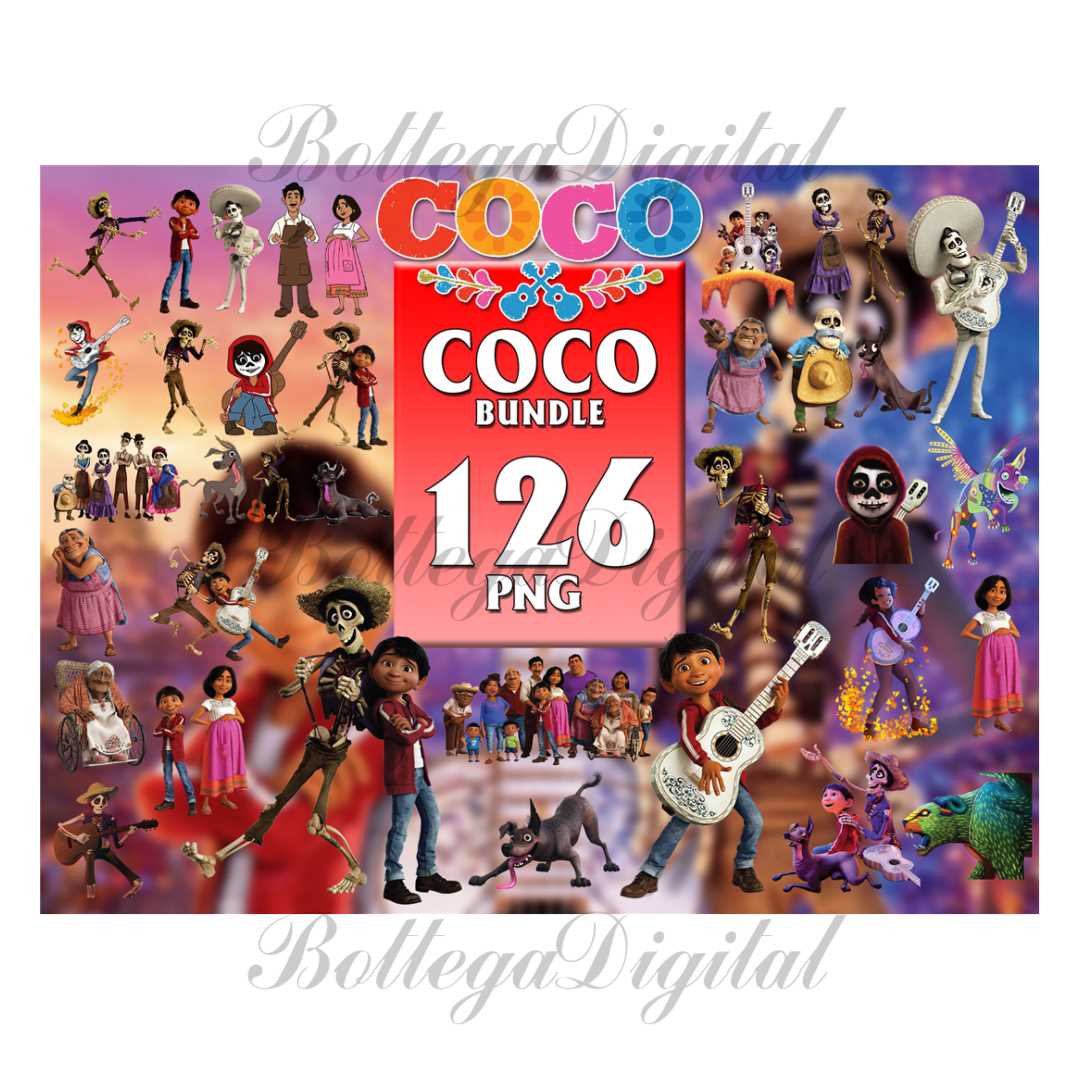 126 Files Coco Bundle Png, Disney Png, Cartoon Png, Coco Bun | Inspire ...