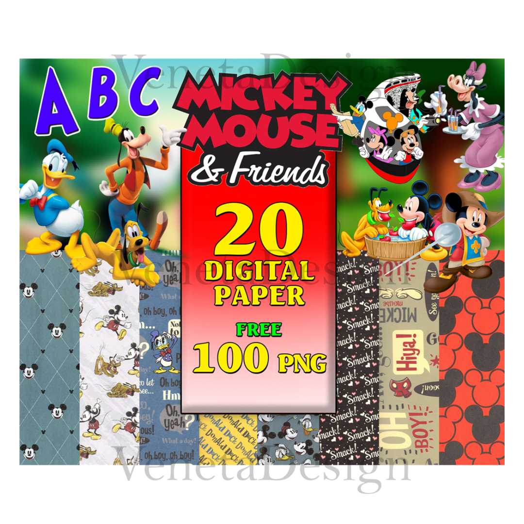 20 Mickey Mouse Digital Paper, Mickey Background, Polka Dots | Inspire ...