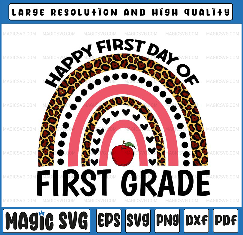 First Day of 1st grade Png, Rainbow Happy First Day Of First - Inspire ...