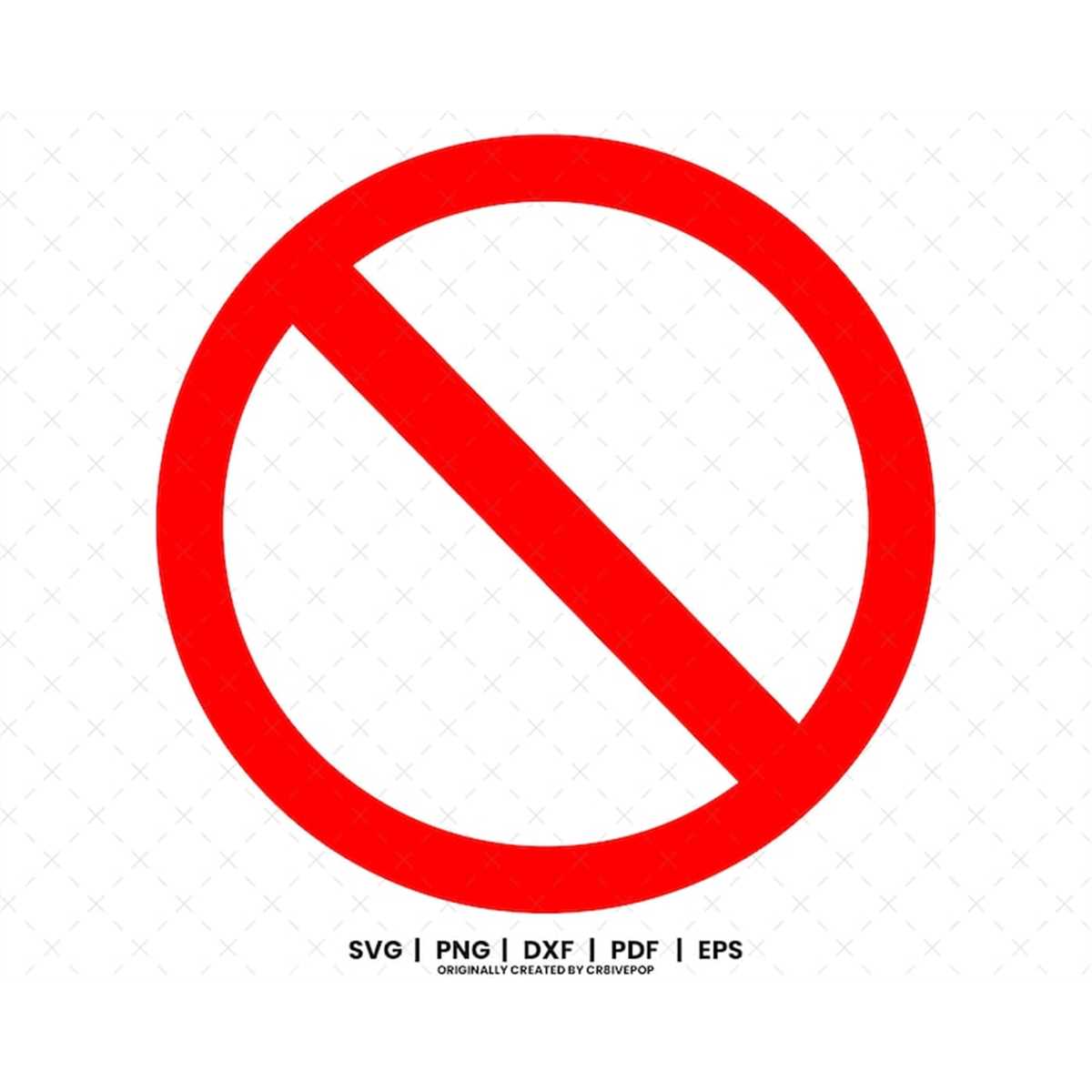 No Symbol SVG | png,dxf,pdf,eps, Cricut and Clipart Restrict | Inspire ...