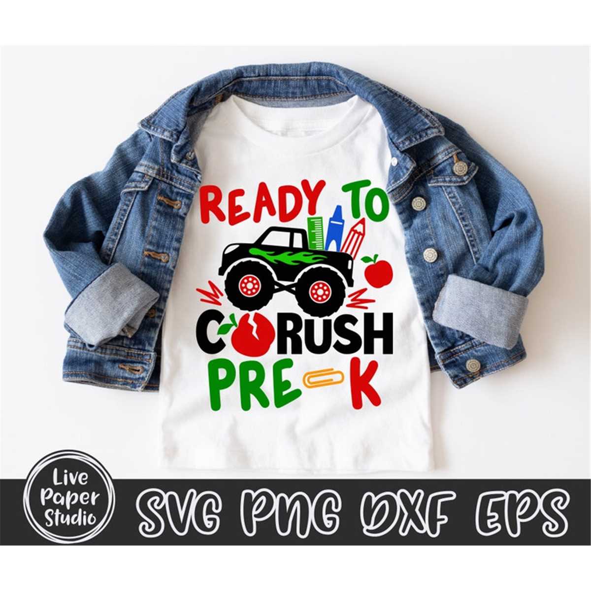 Ready to Crush Pre-K Svg, Monster Truck Svg, Back to School | Inspire ...