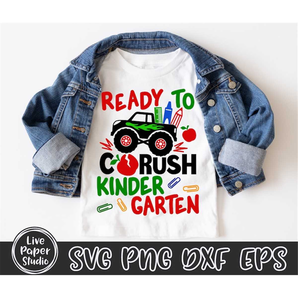 Ready to Crush Kindergarten Svg, Monster Truck Svg, Back to | Inspire ...