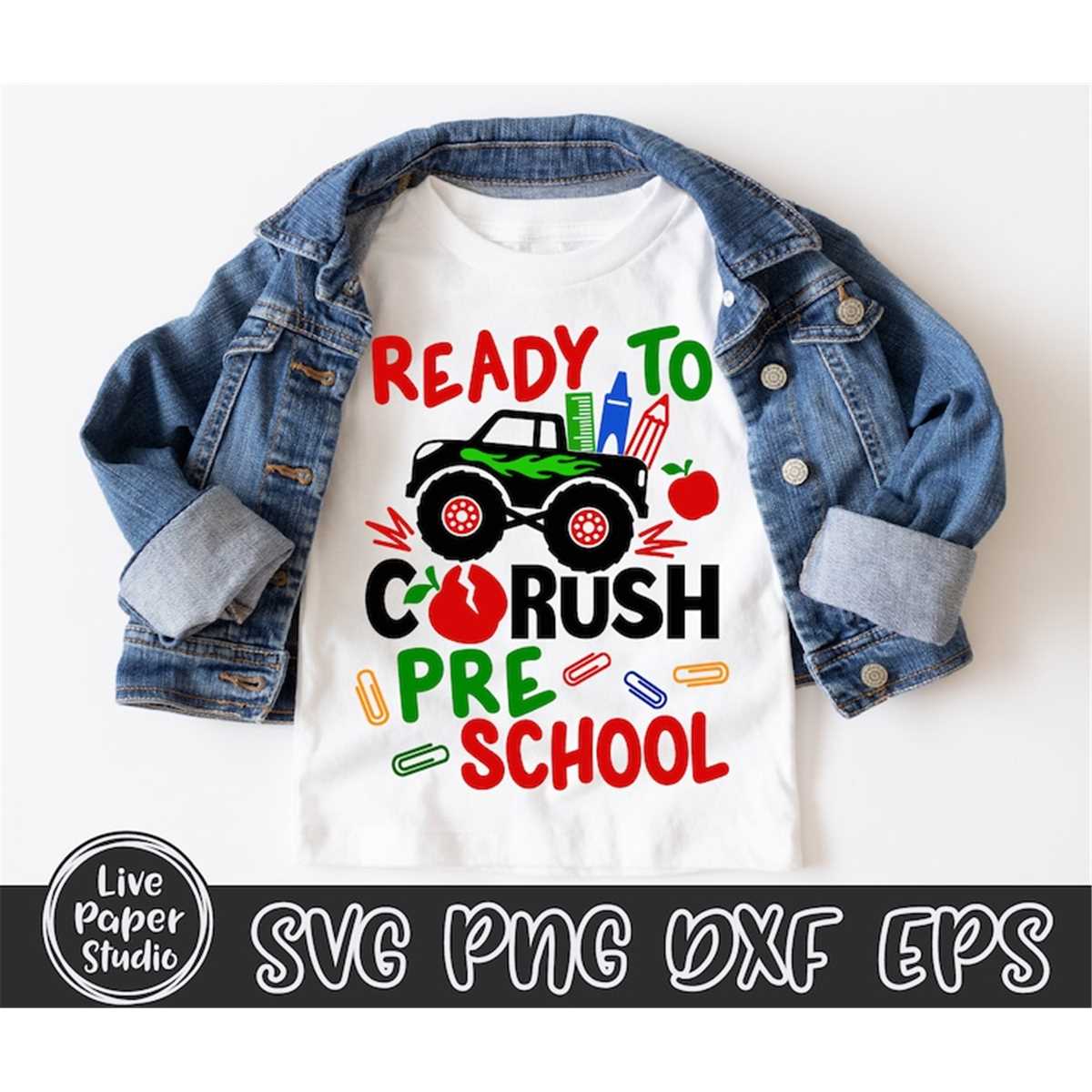 Ready to Crush Preschool Svg, Monster Truck Svg, Back to Sch - Inspire ...