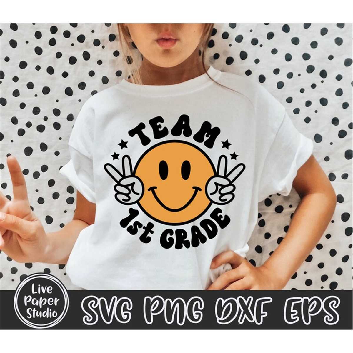 Team First Grade Svg, Retro Back To School Svg, 1st Grade Pn | Inspire ...