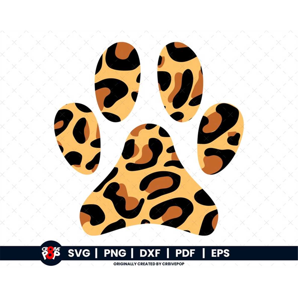 Leopard Print Paw SVG | PNG,DXF,pdf,eps, Color Cut outs Leop | Inspire ...