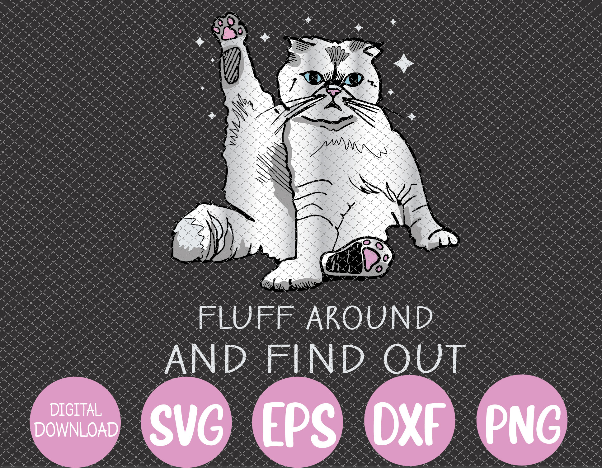 Funny Cat Fluff Around and Find Out Svg, Eps, Png, Dxf, Digi | Inspire ...